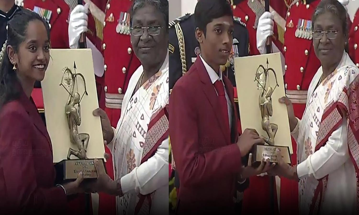 பிரக்ஞானந்தா, இளவேனில் வாலறிவனுக்கு அர்ஜுனா விருது - ஜனாதிபதி ...