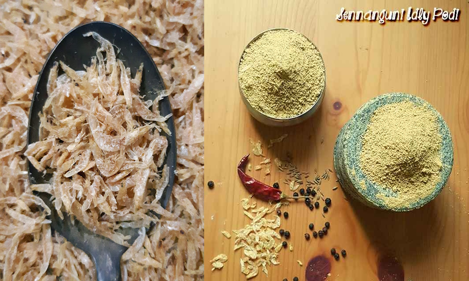 கூனி கருவாடு இட்லி பொடி | Dried Shrimp idli podi chenna kunni idli podi