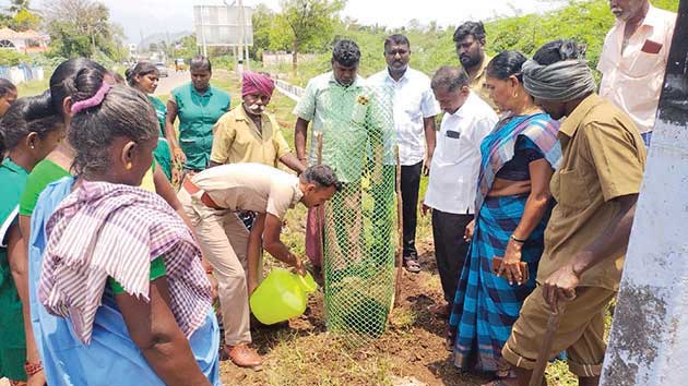 கடையத்தில் மரக்கன்றுகள் நடும் விழா | Tree sapling ceremony at Kadayam