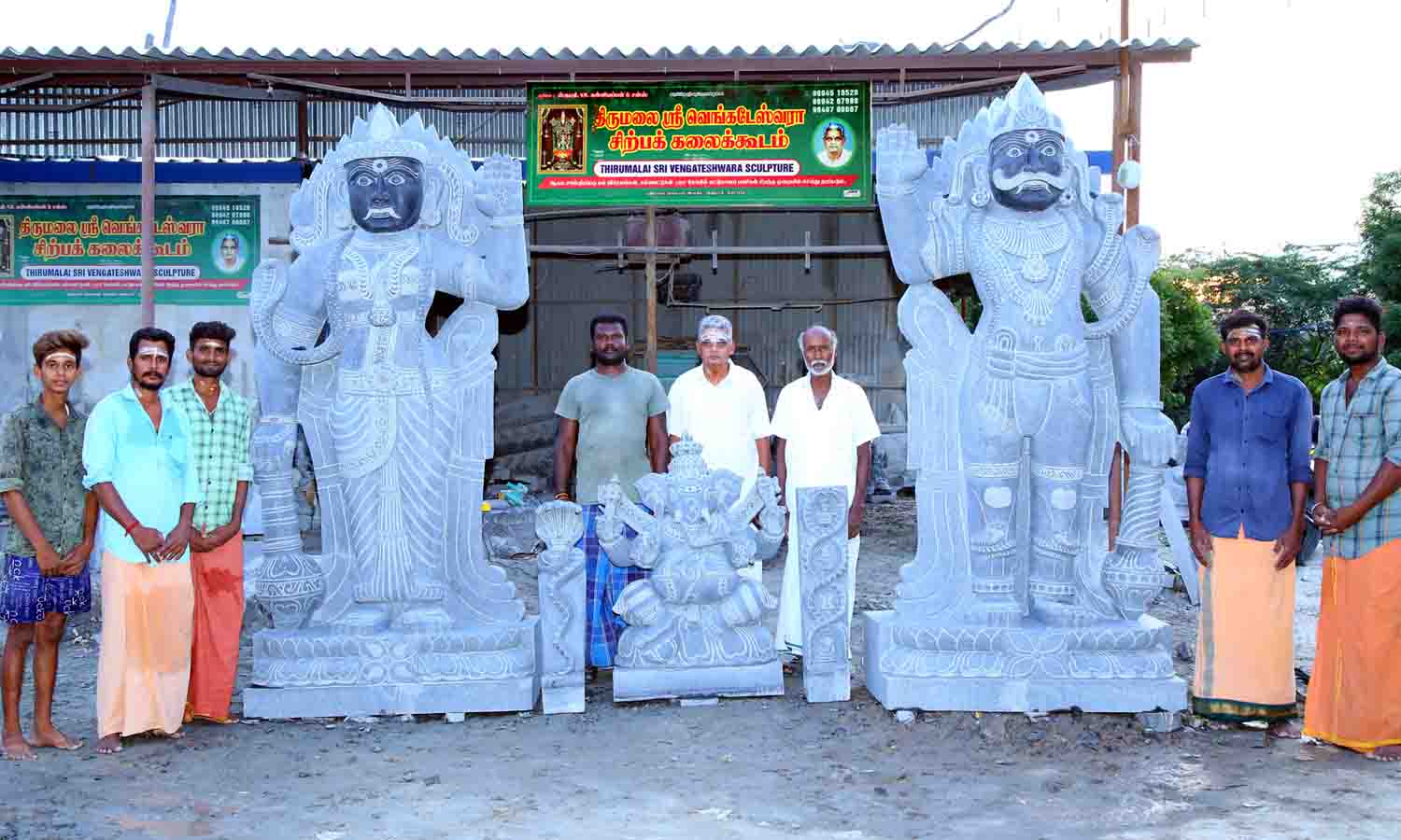 அவினாசியில் தத்ரூபமாக செதுக்கப்பட்ட சிலைகள் | Tirupur : Realistically ...