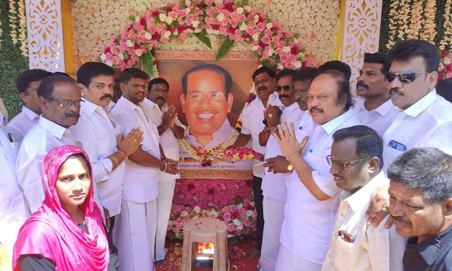 ஜானகிராமன் உருவபடத்திற்கு புதுவை தி.மு.க.வினர் அஞ்சலி | Puduvai DMK ...