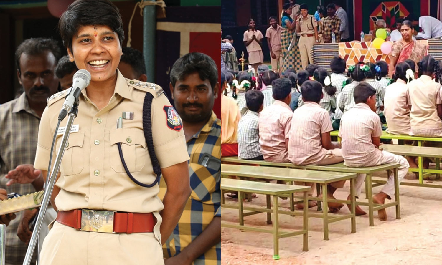 எம்.ஜி.ஆர். பாடலை பாடி பள்ளி மாணவர்களுக்கு அறிவுரை கூறிய பெண் டி.எஸ்.பி ...