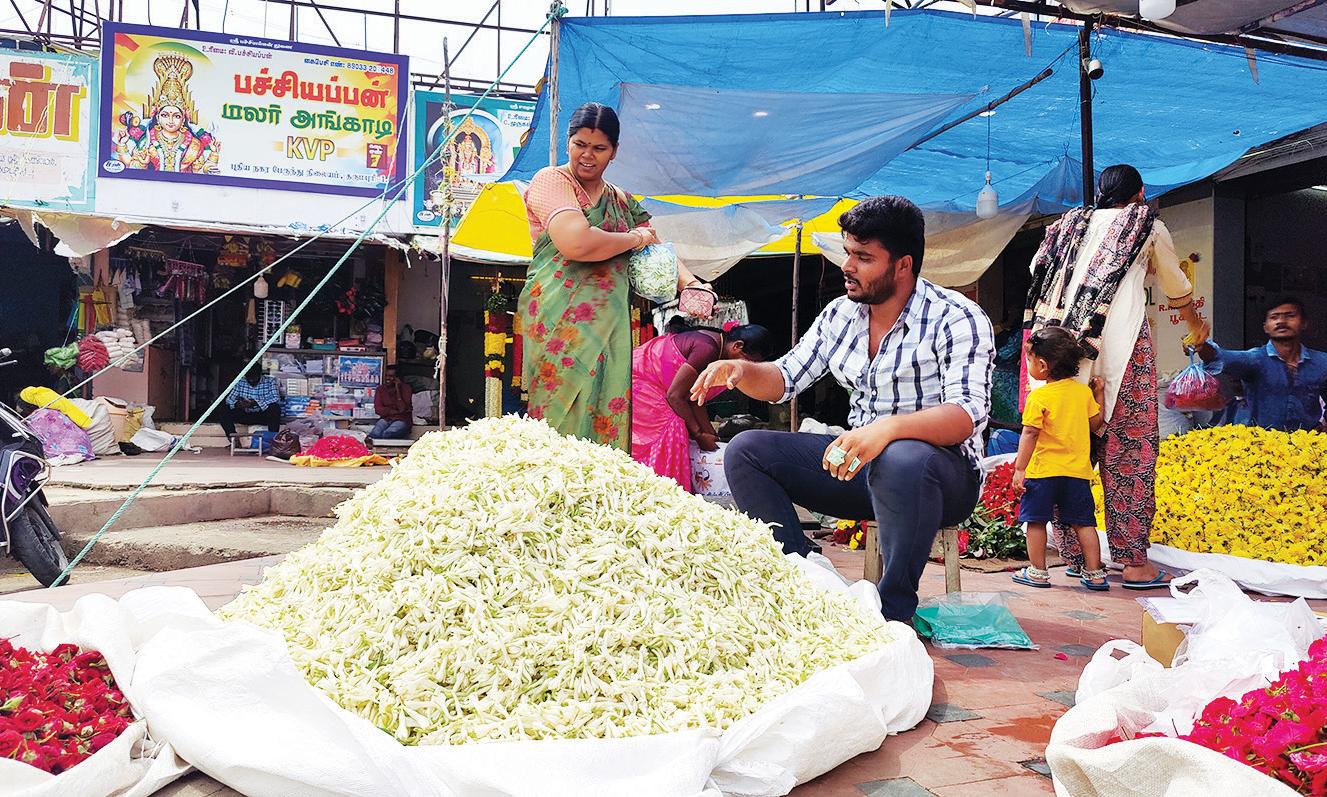 தருமபுரி பூ மார்க்கெட்டில் பூக்கள் விலை கடும் சரிவு | Prices of flowers ...