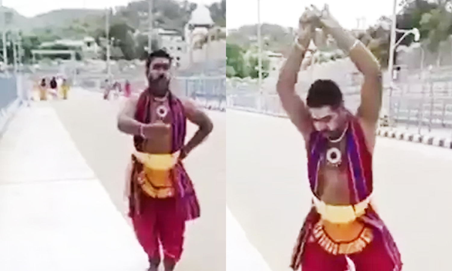 திருப்பதி மலை பாதையில் நடனம் ஆடியபடி சென்ற பக்தர் | Krishna Vasu ...