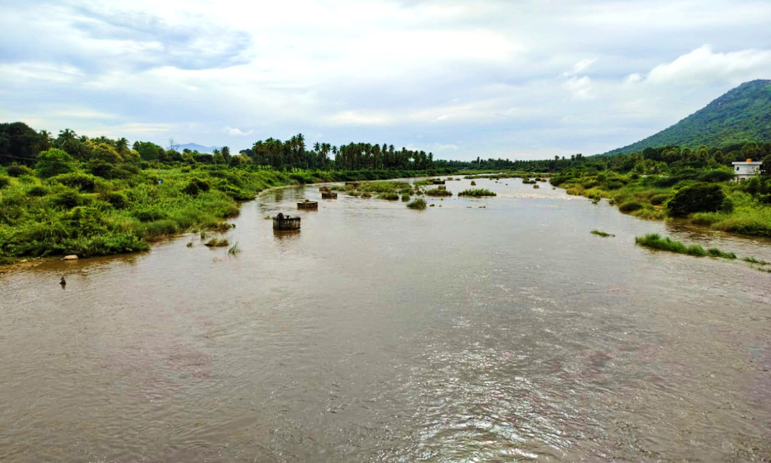 தொடர்மழையால் அணைப்பட்டி வைகை ஆற்றில் கரைபுரண்டு ஓடும் வெள்ளம் | Due to ...