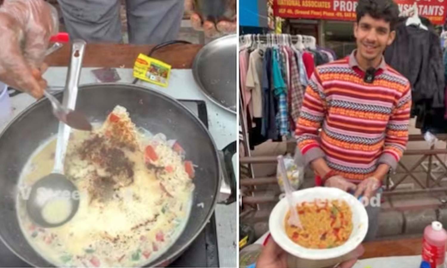 காபி- பால் சேர்த்து மேகி தயாரித்த வியாபாரி | Man makes Maggi noodles ...