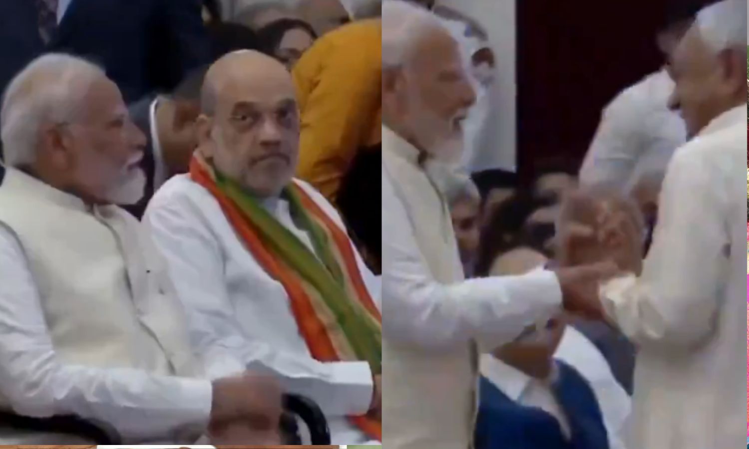 நிதிஷ் குமார் வந்ததும் சட்டென எழுந்து நின்ற மோடி - வைரல் வீடியோ ...