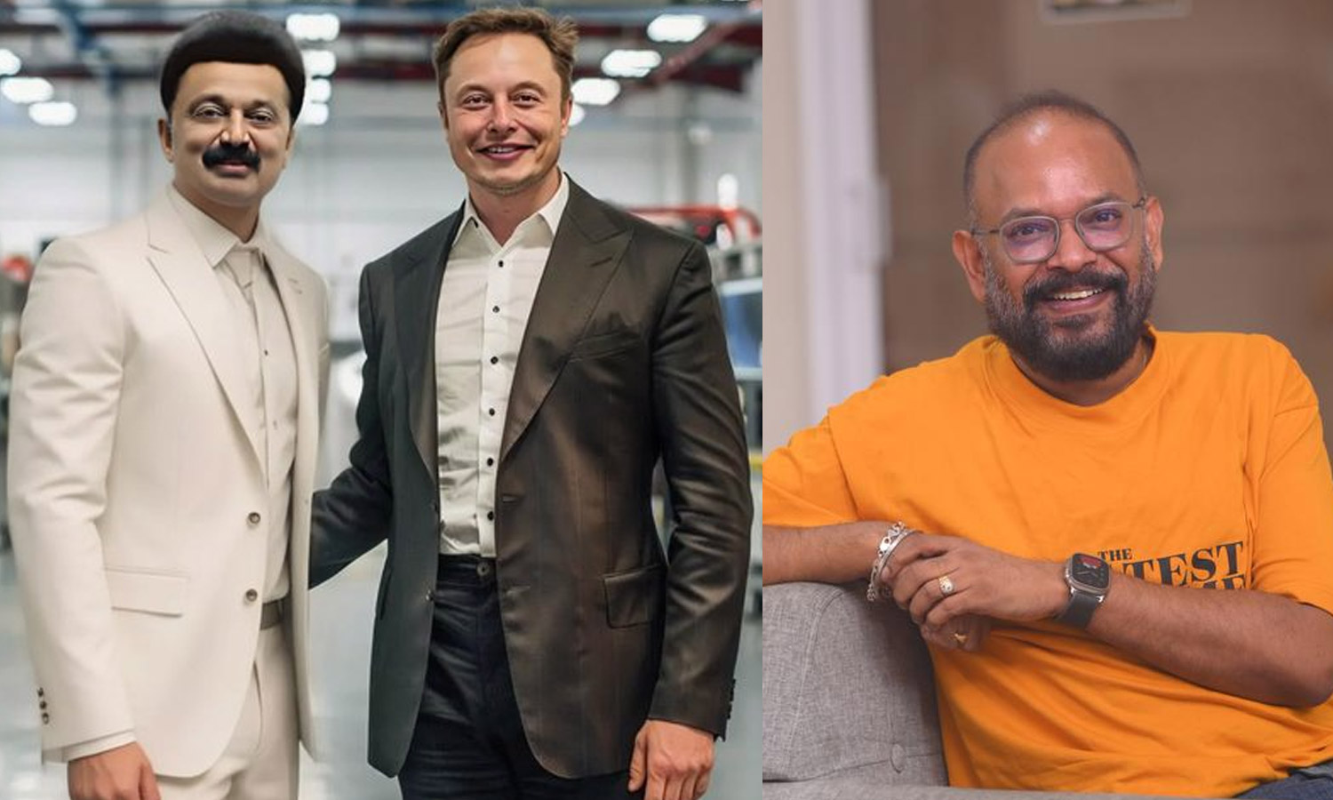 எலான் மஸ்க், மு.க.ஸ்டாலின் ஏஐ புகைப்படத்தை பகிர்ந்த வெங்கட் பிரபு / Venkat Prabhu shared AI ...