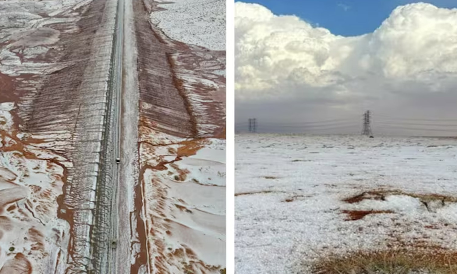 First-ever snowfall in Saudi Arabia's desert / சவுதி அரேபிய ...