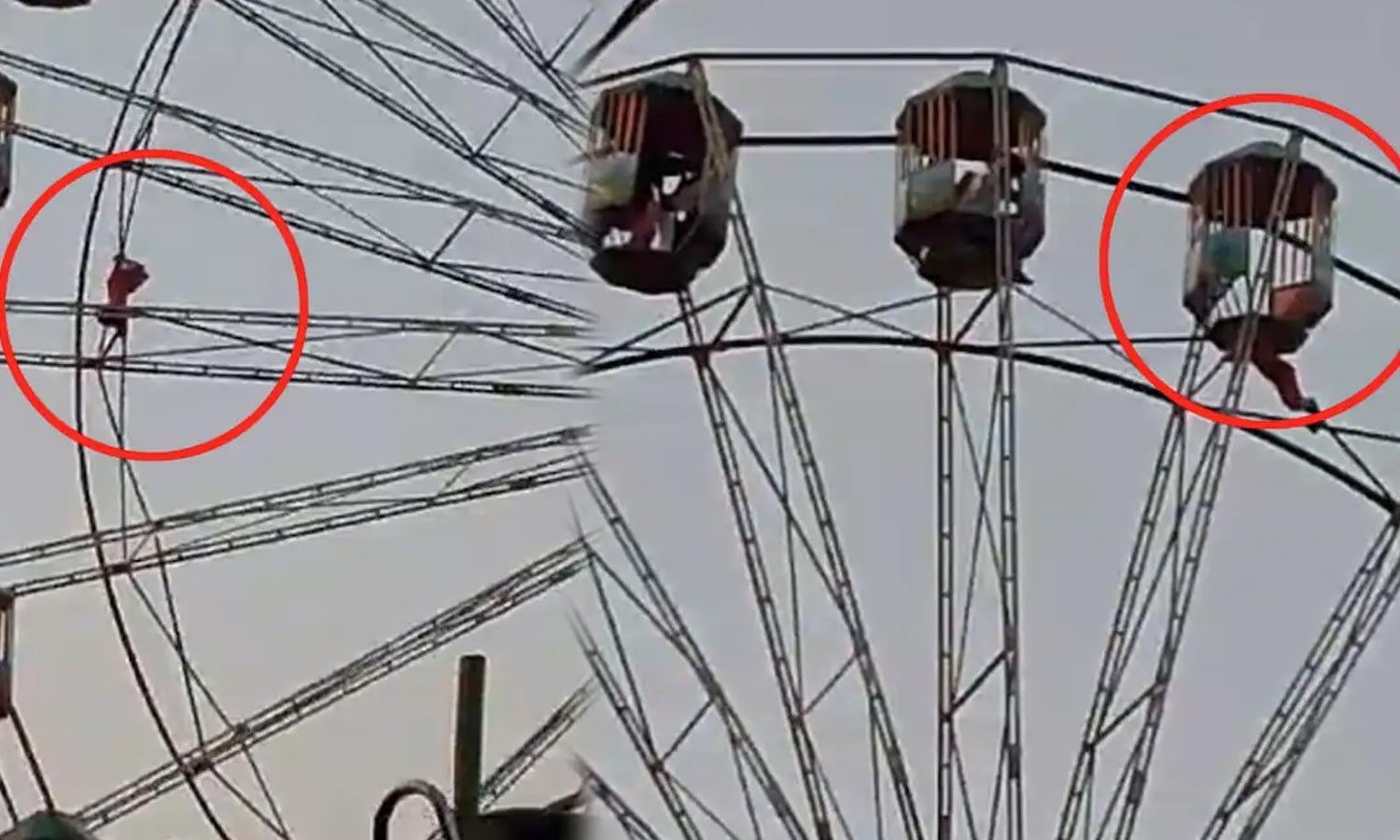 60 அடி உயர ராட்சத ராட்டினத்தில் தொங்கிய சிறுமி- Girl Dangles From 60 ...