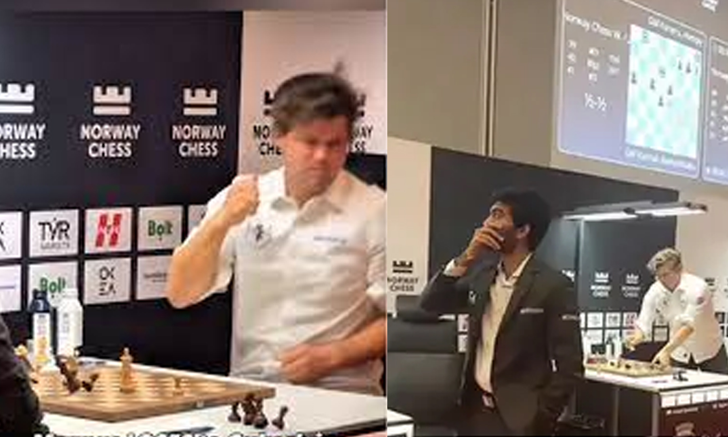 ஆவேசமாக டேபிலை தட்டிய கார்ல்சன்- தனது ரியாக்‌ஷன் குறித்து குகேஷ் ...